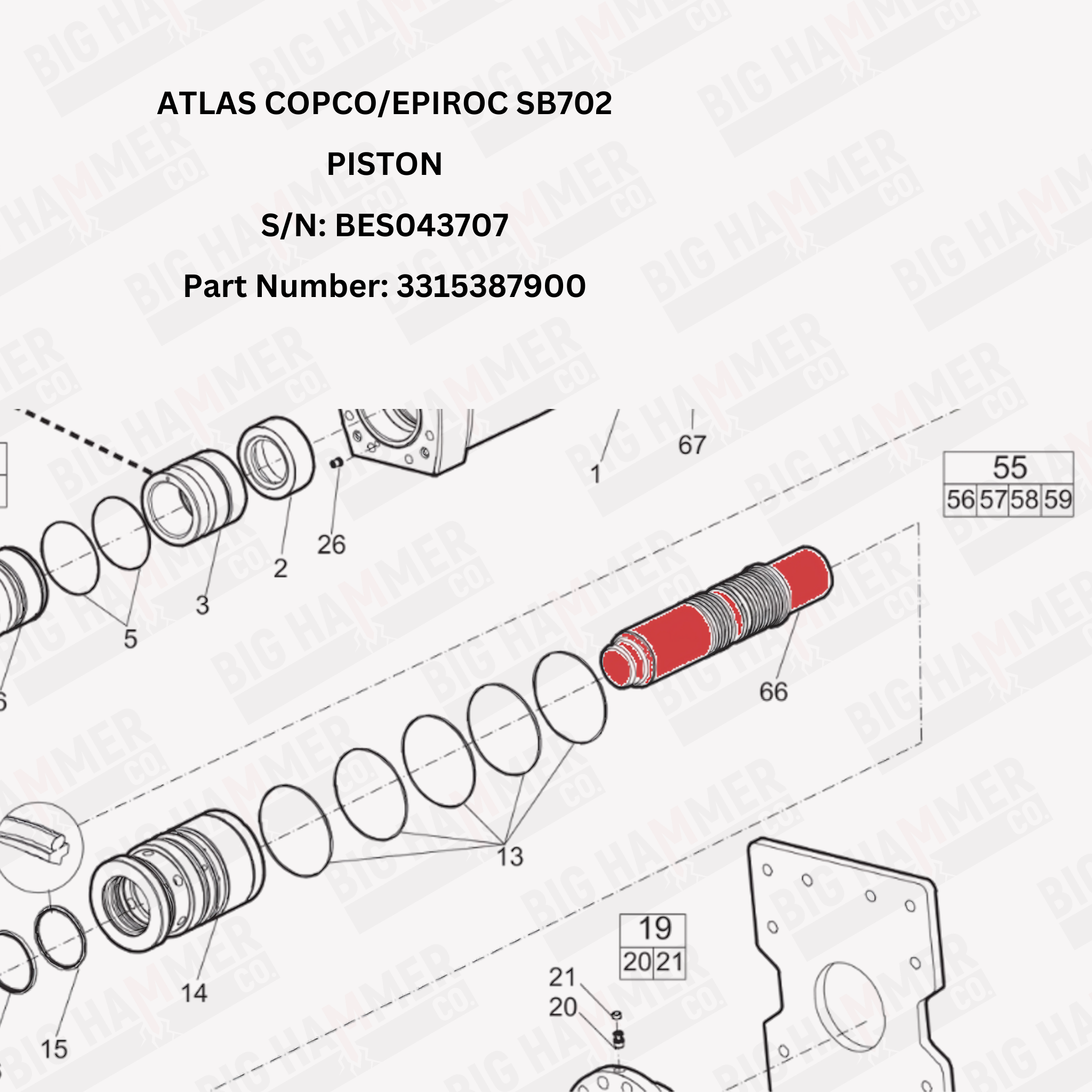 Atlas Copco/Epiroc SB702 Piston