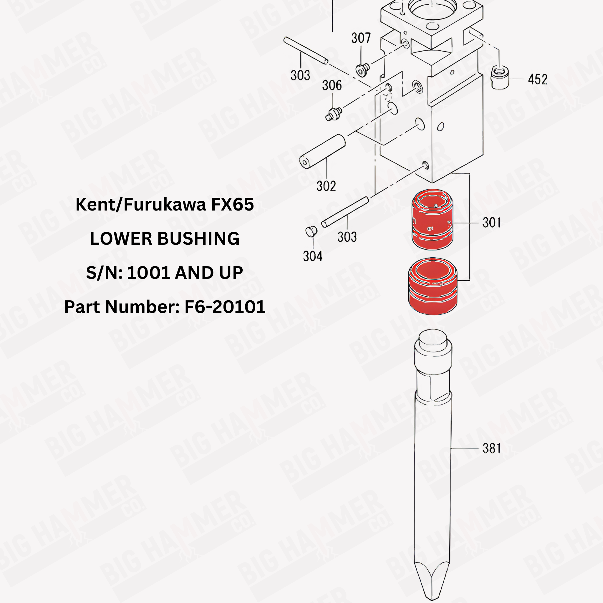 Kent/Furukawa FX65 Lower Bushing
