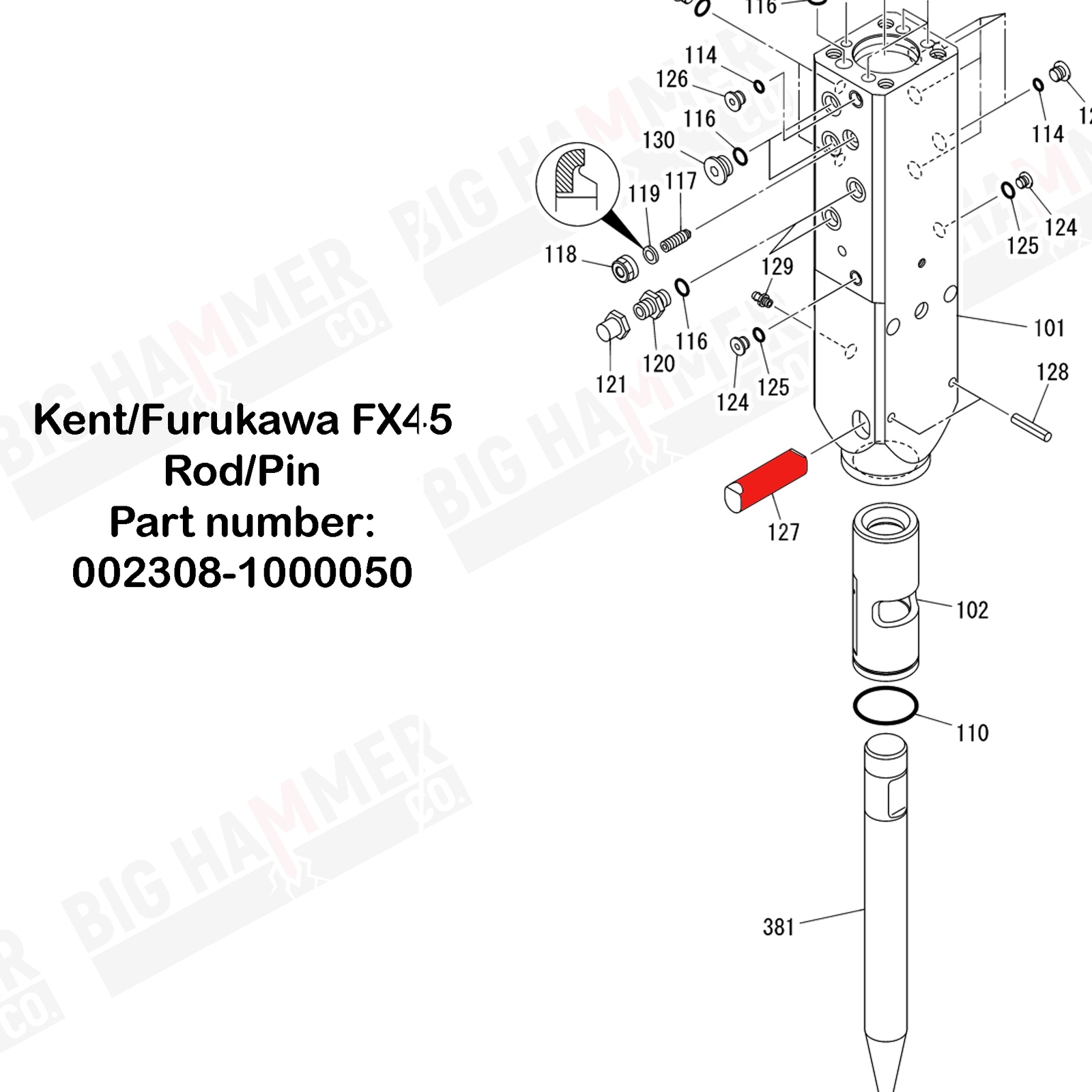 Kent/Furukawa FX45 Rod Pin