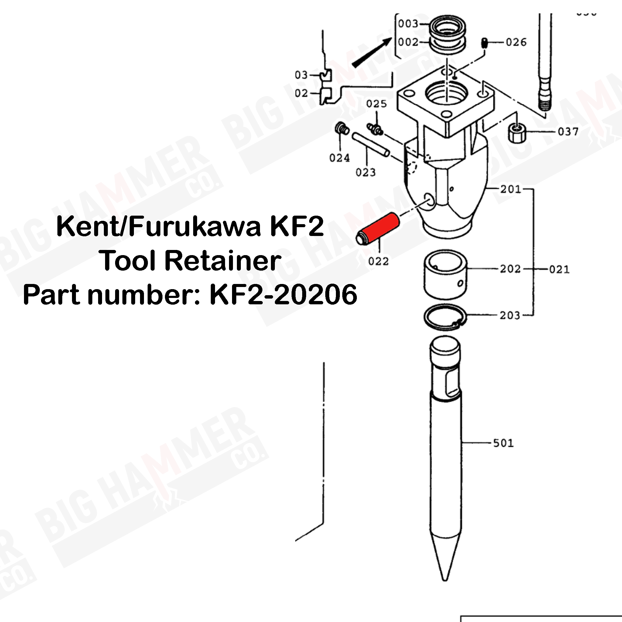 Kent/Furukawa F2, KF2 Rod Pin (Retainer)