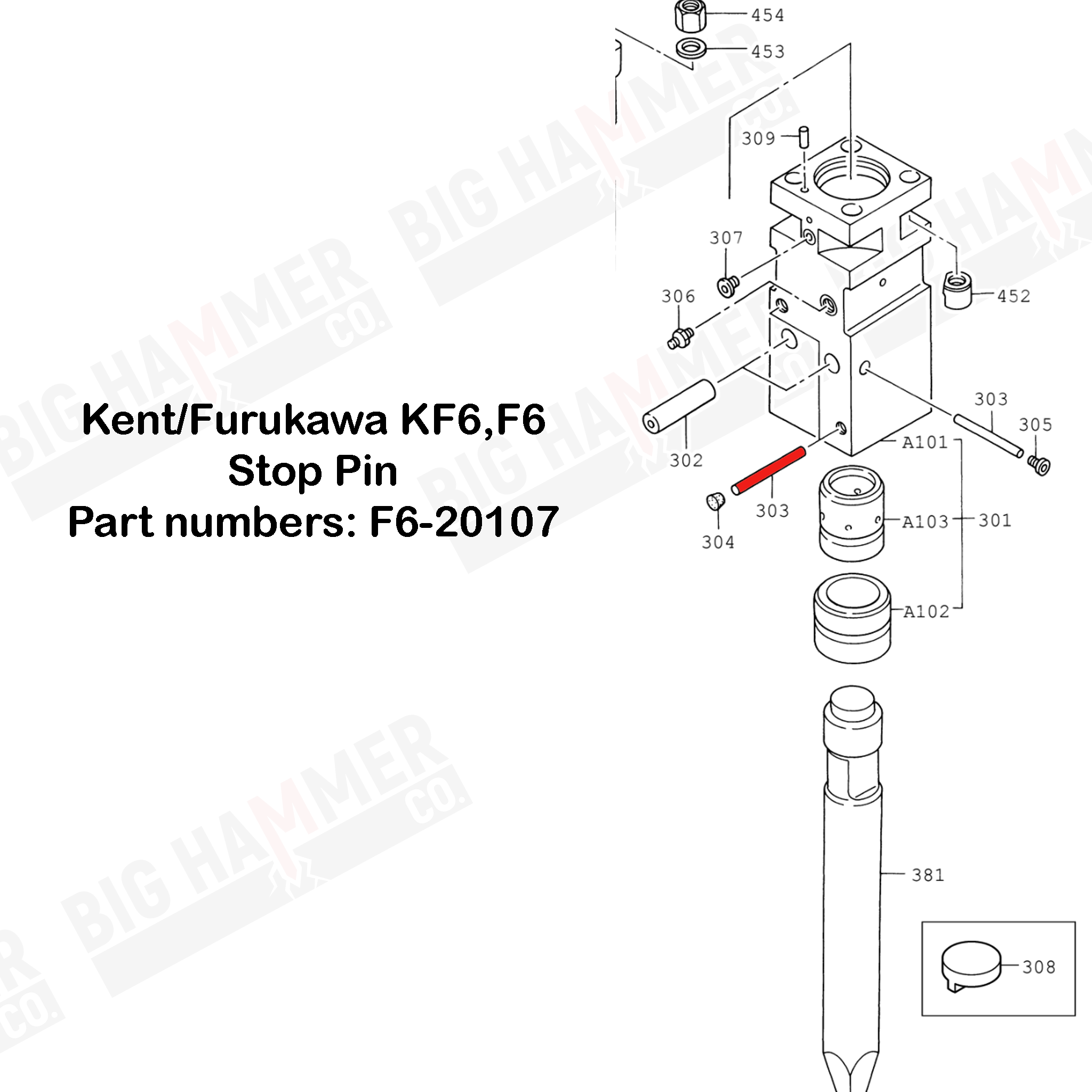 Kent/Furukawa KF6, F6 Lock Pin