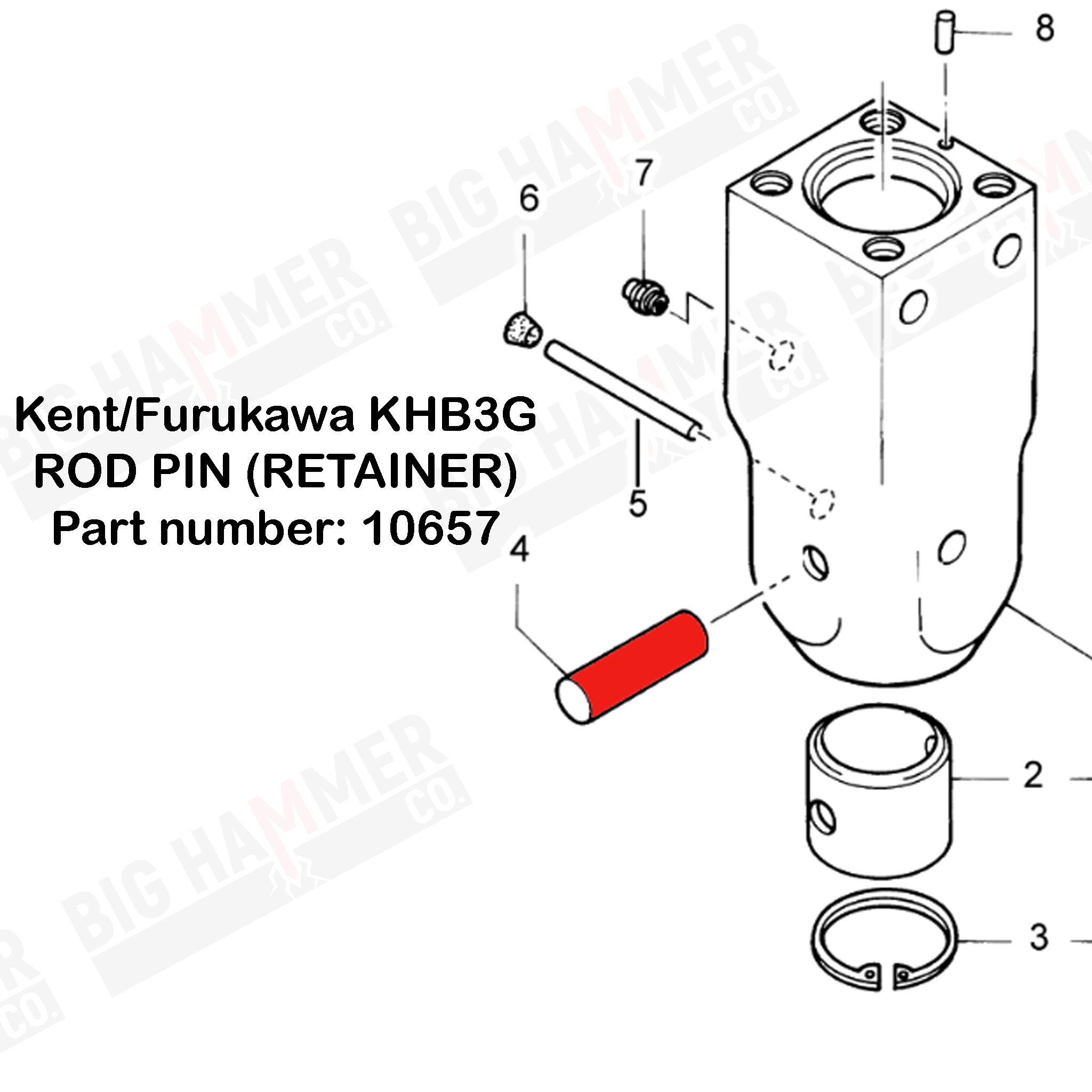 Kent/Furukawa KHB3G Tool Retainer