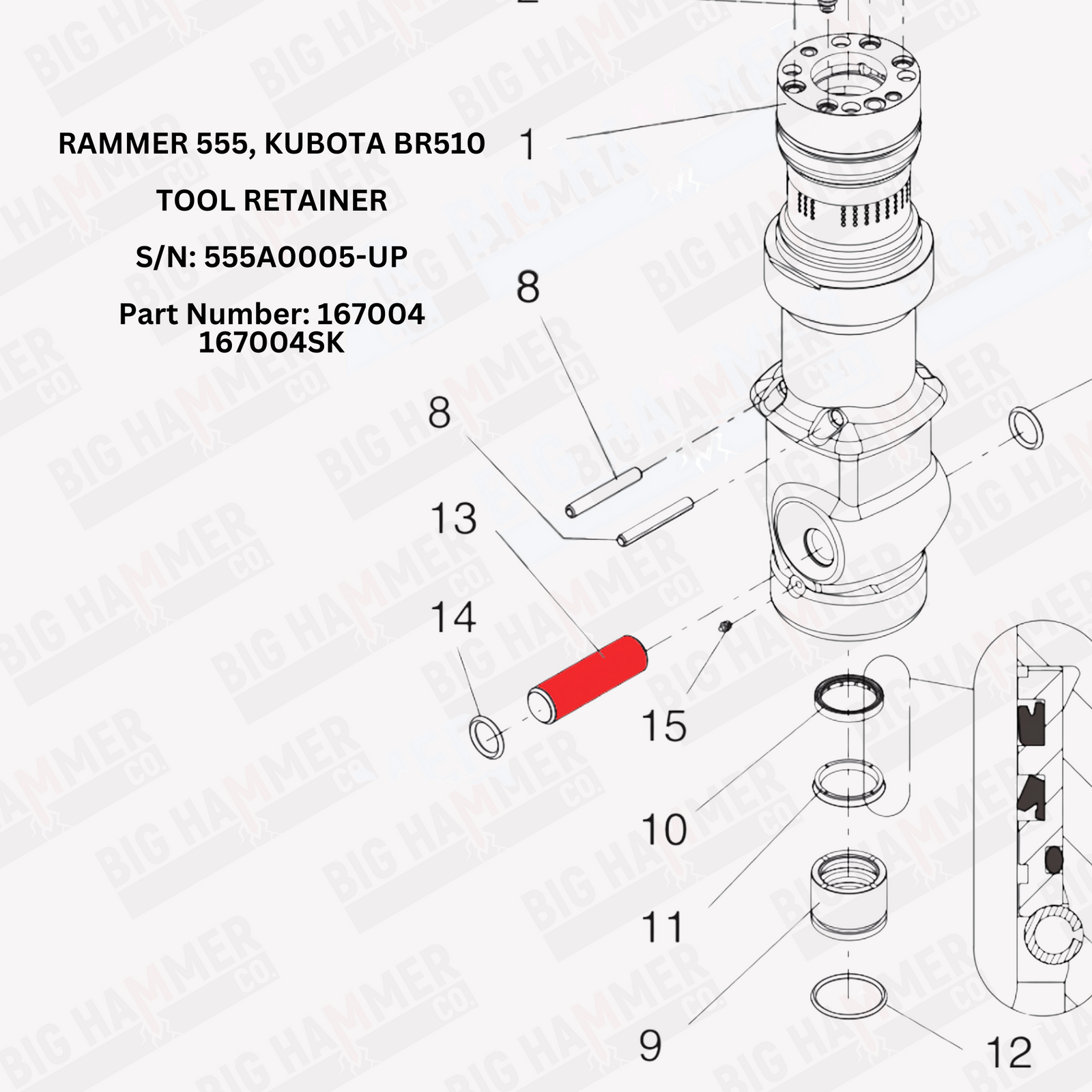 Rammer 555, 555 City, 555S Tool Retainer