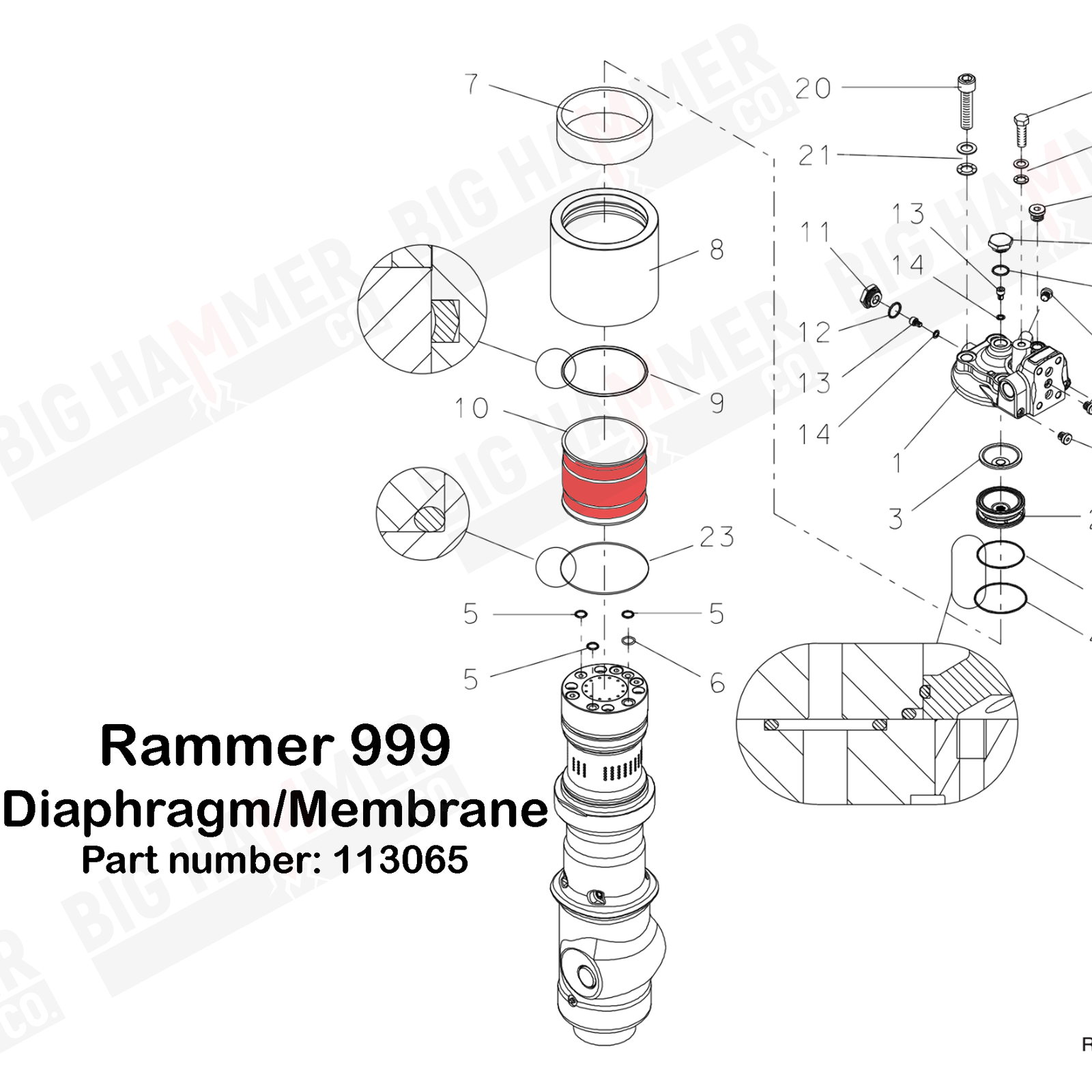Rammer 999, S26 Membrane/Diaphragm